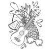 Pineapple Ukulele - Free Colouring Page | Lorelsberg