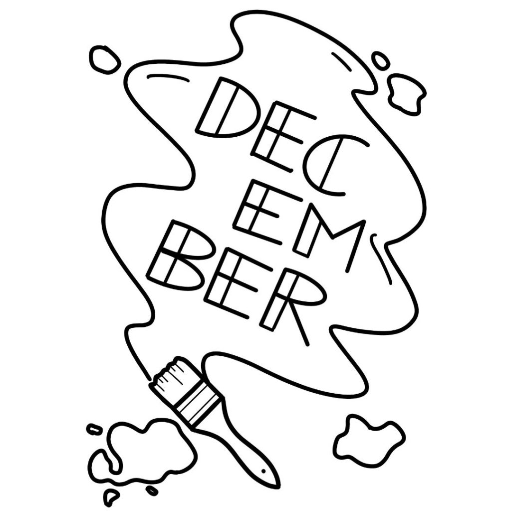 December – Yellow – Complete Month – Printable Bullet Journal or ...