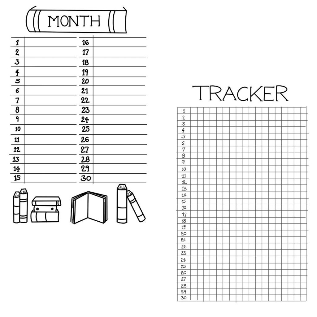 November – A Day At The Cabin – Complete Month – Printable Bullet ...