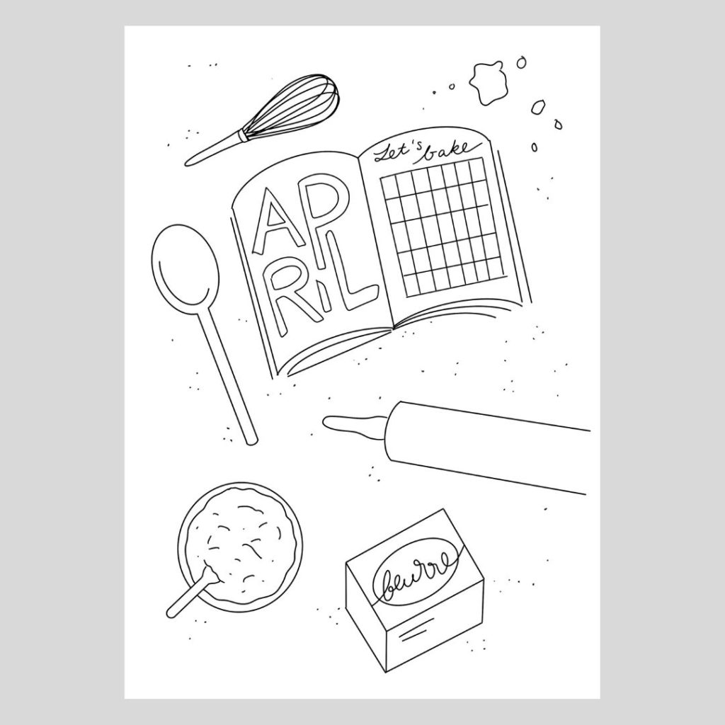 April – French Bakery – Complete Month – Printable Bullet Journal or ...